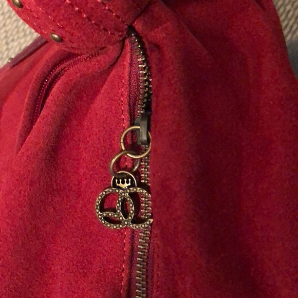 Queen Collection | Bags | Red Suede Queen Collection Shoulder Bag ...